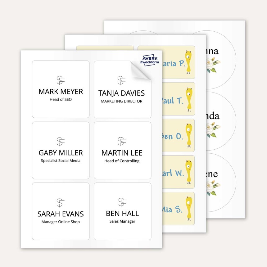 Badge adesivi personalizzati e stampati | Avery